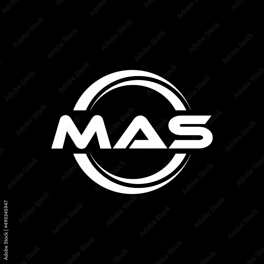 MAS letter logo design with black background in illustrator, vector ...