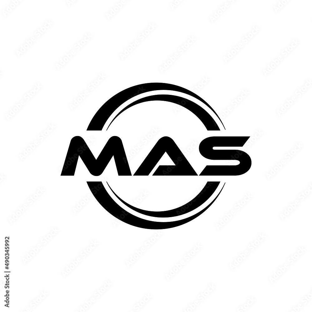 MAS letter logo design with white background in illustrator, vector ...
