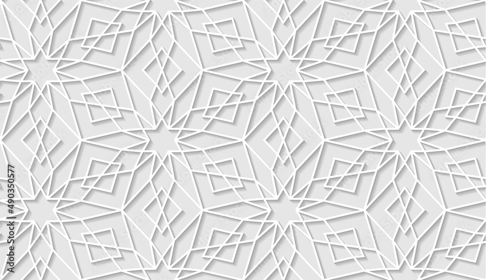 Arabic seamless pattern with classic islamic culture ornament. White ...