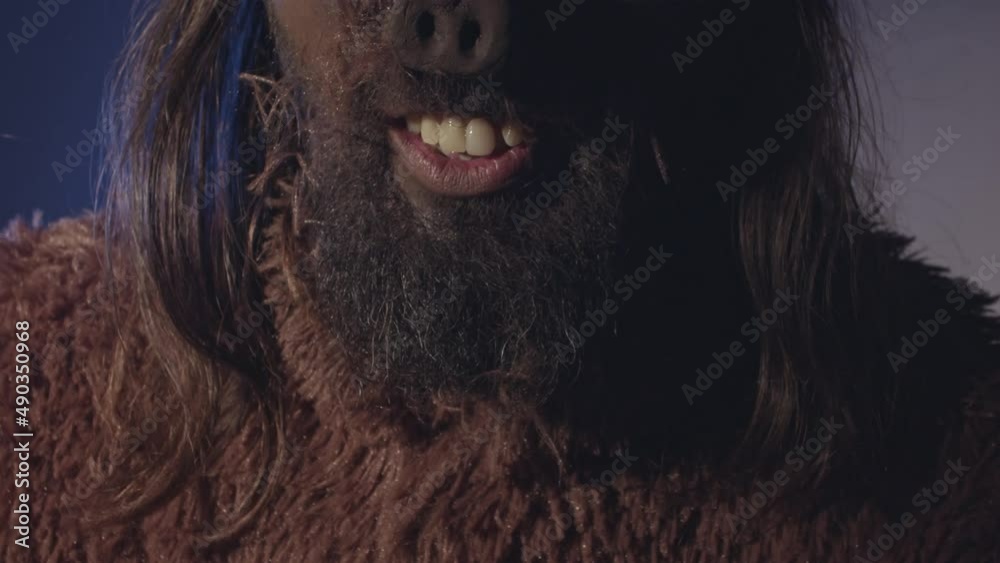 Portrait of a smiling demon. Traditional folk tales. Screen adaptation ...