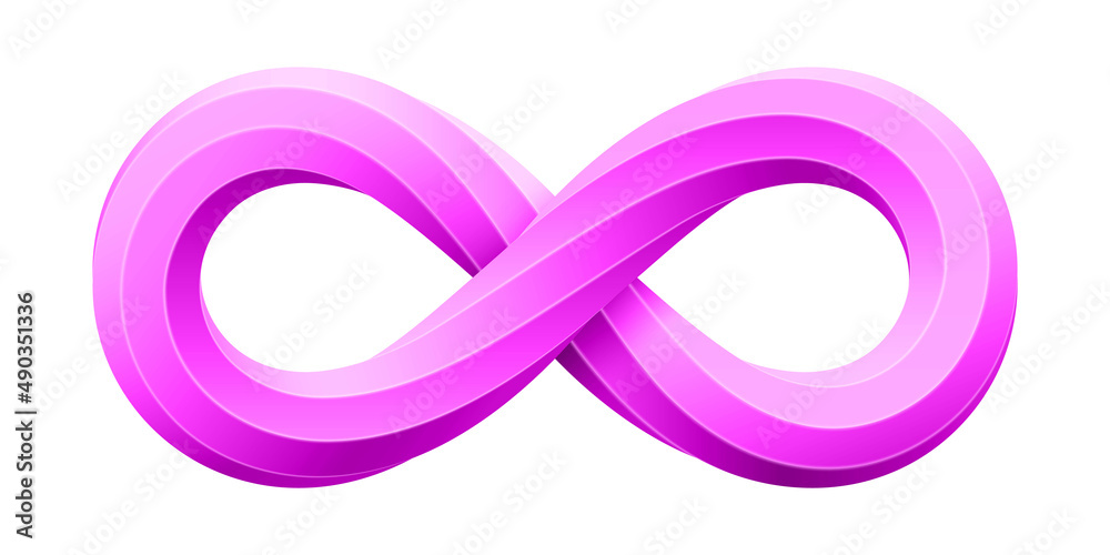 Infinity sign made of twisted octagonal rod. Mobius strip symbol ...