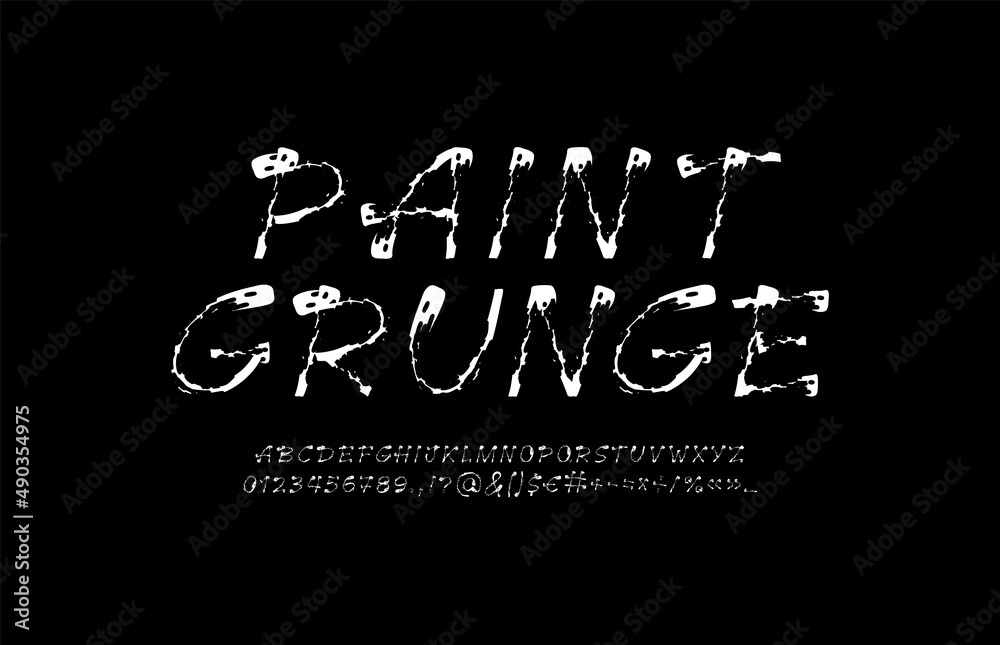 Rough brush handwritten font, script white alphabet, calligraphy ...