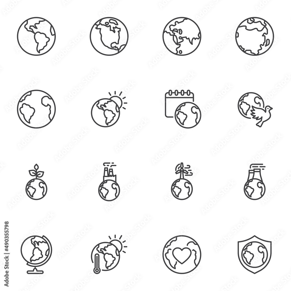 World environment day line icons set Stock Vector | Adobe Stock
