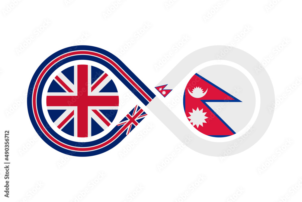 unity concept. english and nepali language translation icon. vector ...