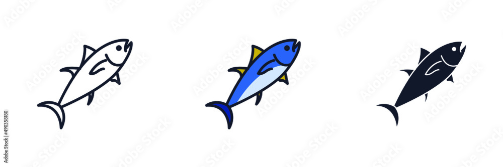 Bluefin tuna icon symbol template for graphic and web design collection ...