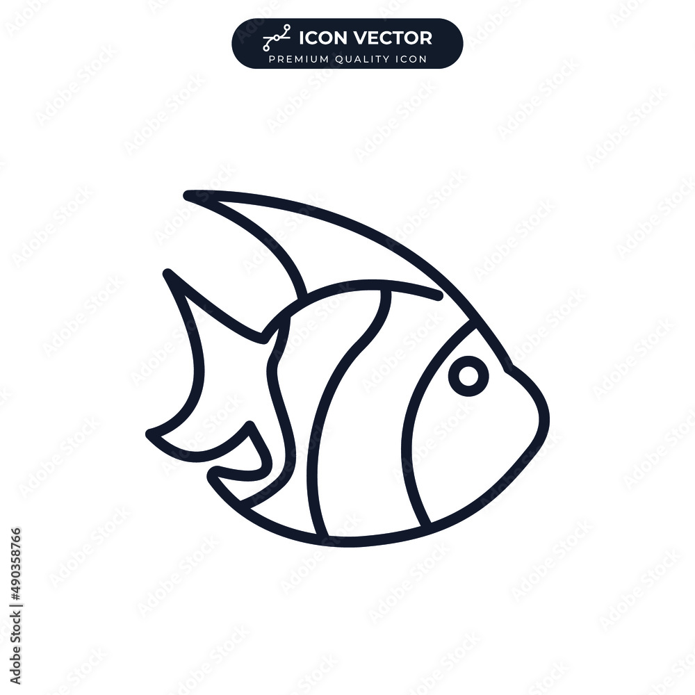 Angelfish Tropical fish icon symbol template for graphic and web design ...