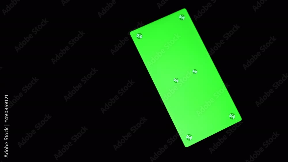 Smartphone with Green Screen, Chroma Key, Markers on Black Background ...