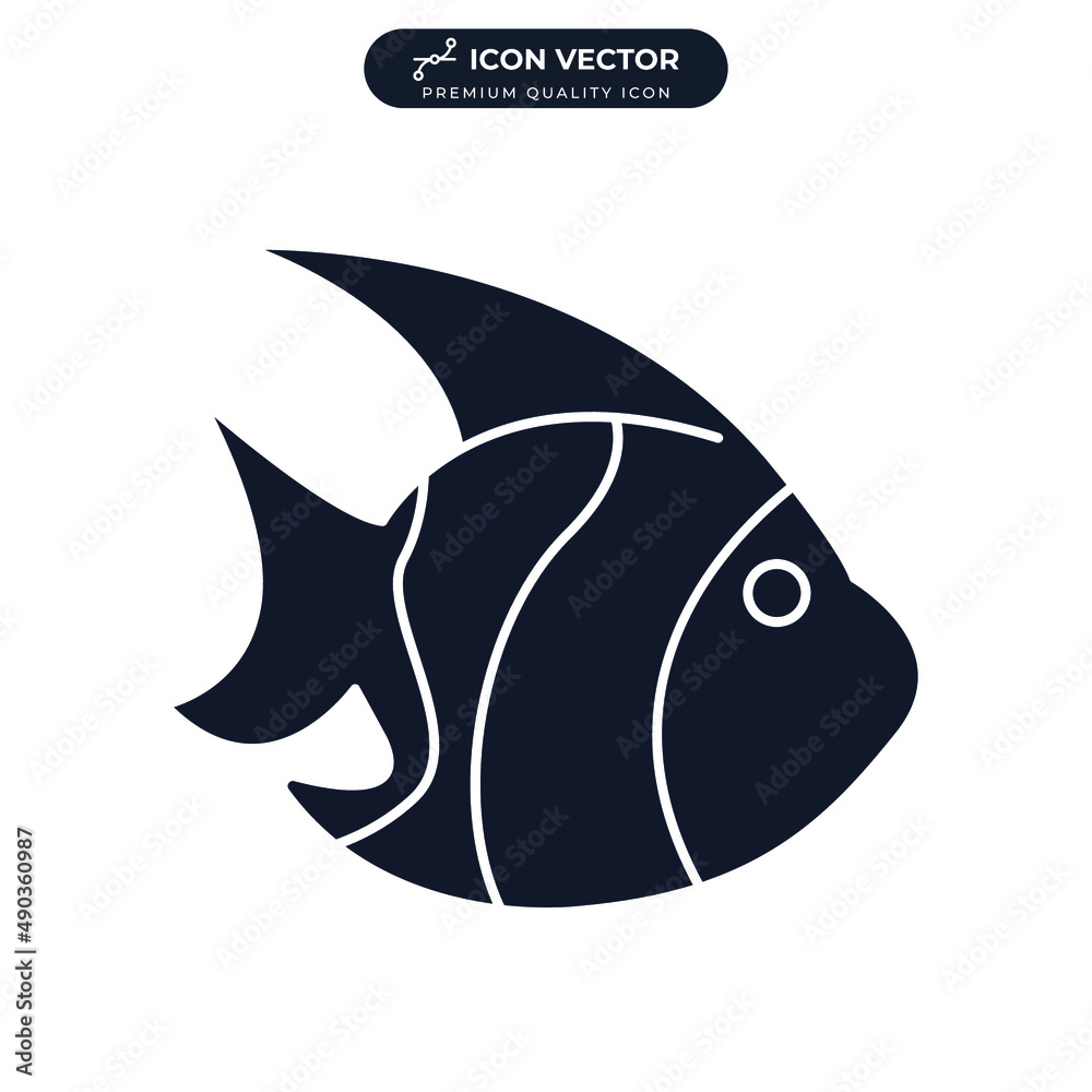 Angelfish Tropical fish icon symbol template for graphic and web design ...