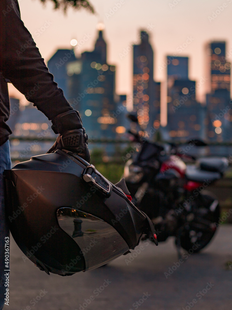 Motorcycle with a view Dumbo Stock Photo | Adobe Stock