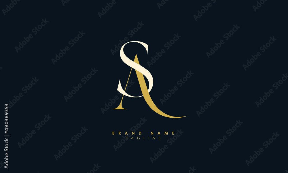 Alphabet letters Initials Monogram logo SA, AS, S and A Stock Vector ...