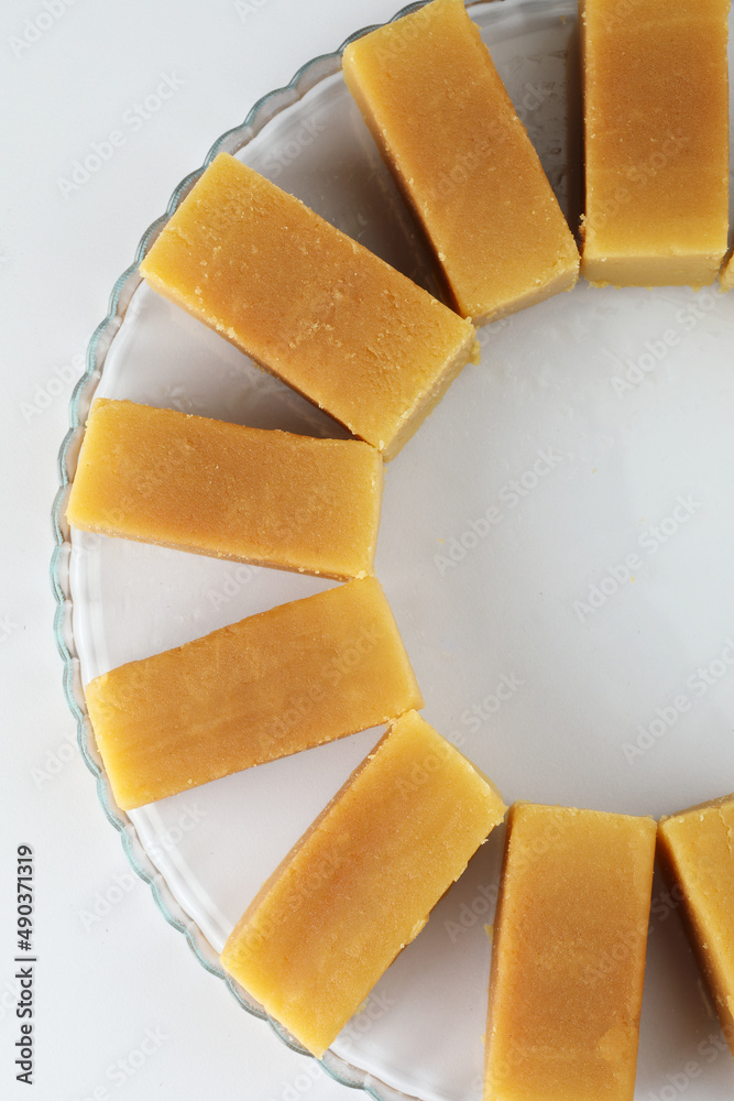 Mysore pak, a traditional, popular, and delicious sweet dish native to ...