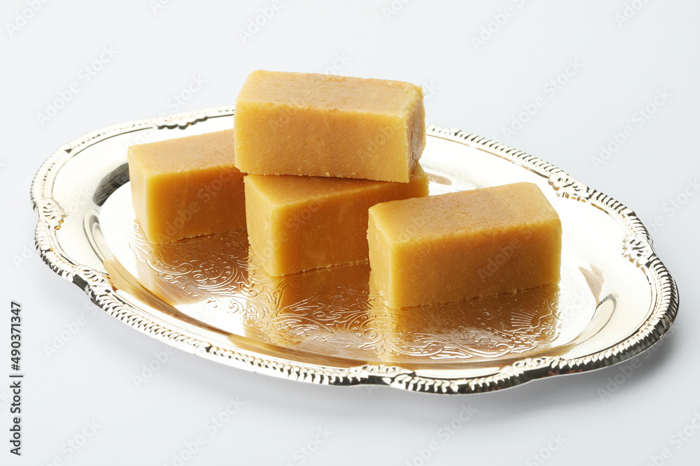 Mysore pak, a traditional, popular, and delicious sweet dish native to ...