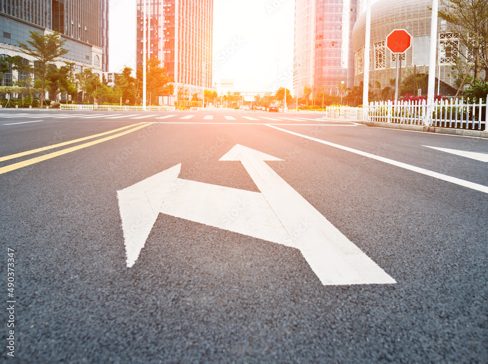 Arrow signs on modern city street Stock Photo | Adobe Stock