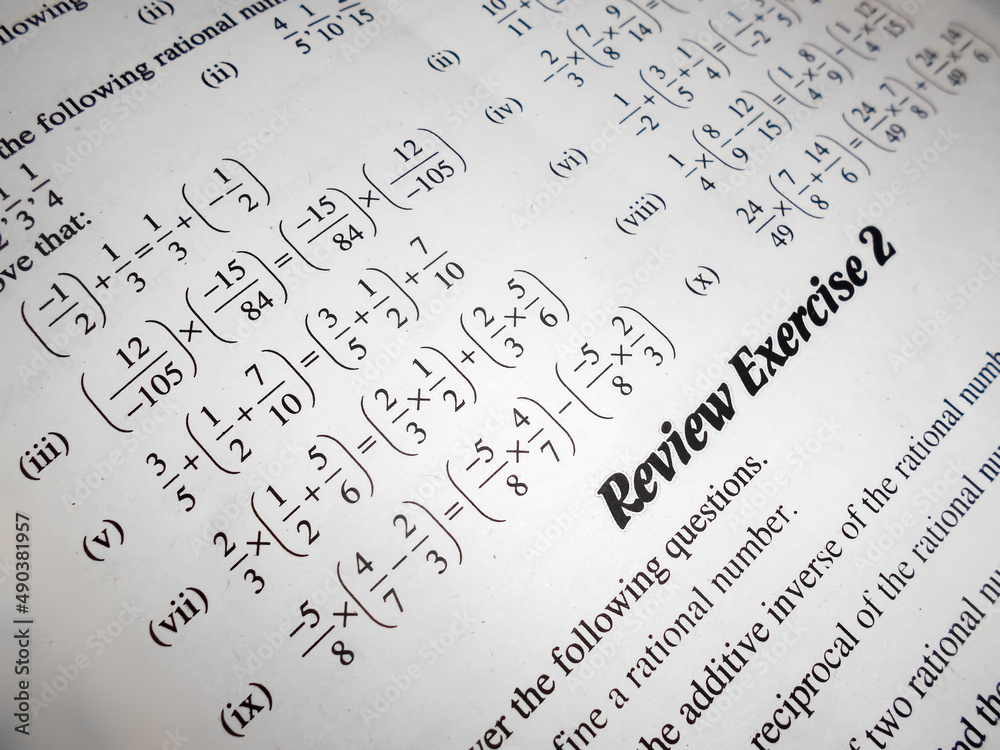 Math questions and exercises are printed on the page. Mathematics ...