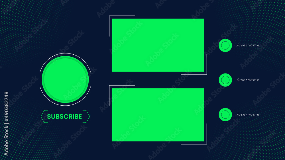 Youtube End Screen Template. Youtube Video Template, background, Outro ...