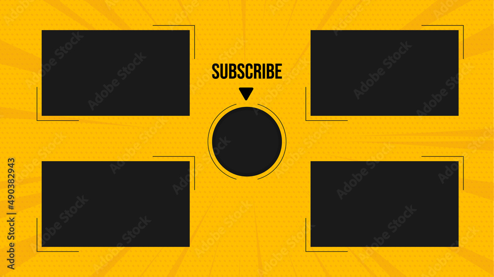 Youtube End Screen Template. Youtube Video Template, background, Outro ...