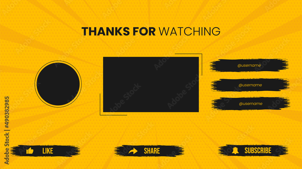 Youtube End Screen Template. Youtube Video Template, background, Outro ...