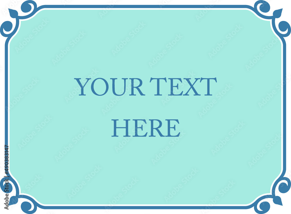 Vector blue background or signboard with border frame Stock Vector ...