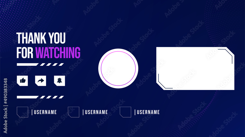 Youtube End Screen Template. Youtube Video Template, background, Outro ...