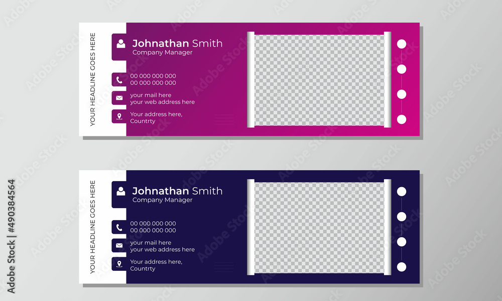 * 2 color scheme * Modern email signature design template Stock Vector ...