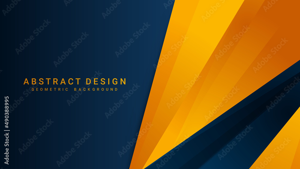 Abstract orange and blue geometric vector background, can be used for ...