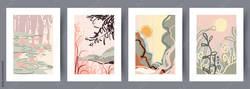 Printable wall art vector poster set. Stock Vector | Adobe Stock