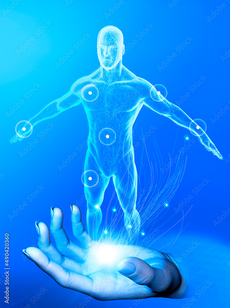 Creation of life, artificial intelligence. Human anatomy and control of ...