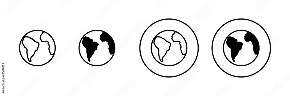 World map set. Worldmap sign and symbol. Globe icon Stock Vector ...