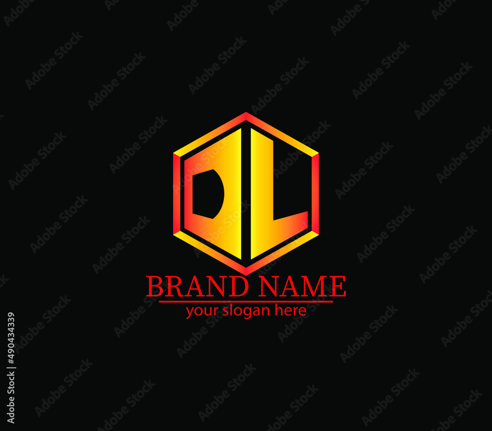 DL,dl creative polygon two letter logo design victor,DL letter logo ...
