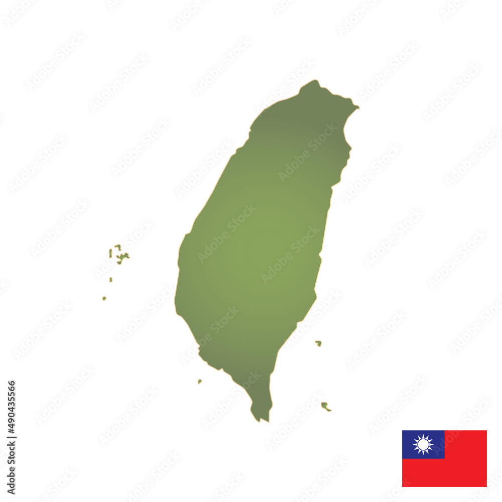 Taiwan map. Republic of China national borders. Taiwanese nation. Stock ...