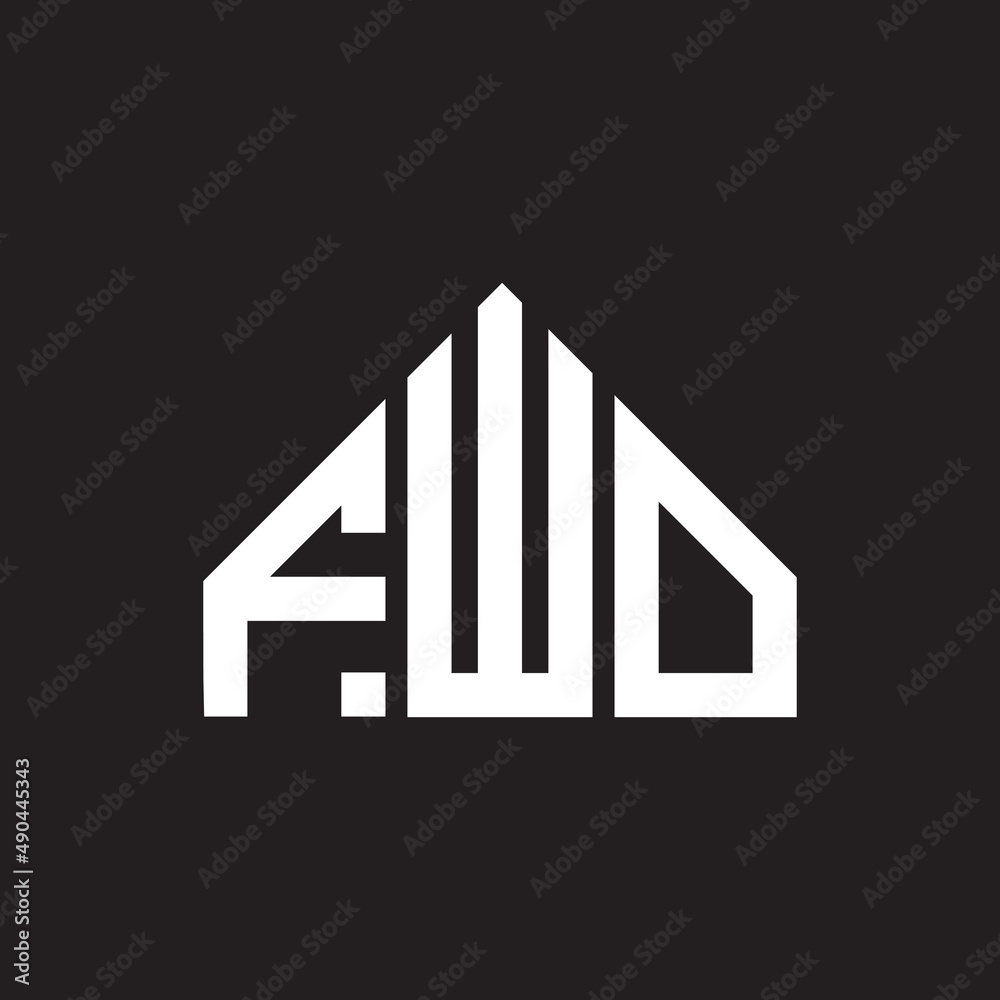 FWO letter logo design on black background. FWO creative initials ...