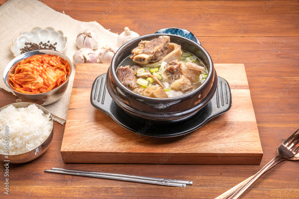 Beef bone soup or Seolleongtang The Most COMFORTING Korean food Served ...