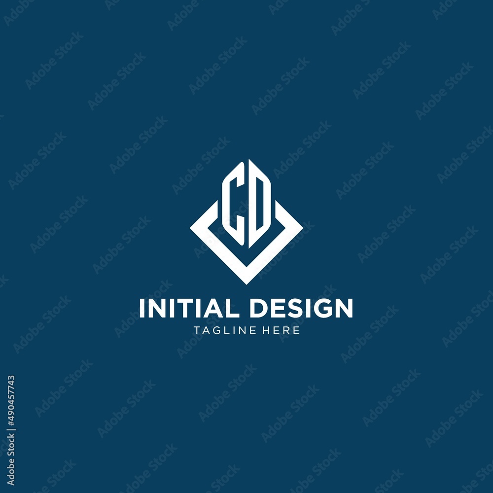 Initial CD logo square rhombus with lines, modern and elegant logo ...