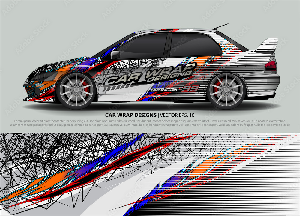 Racing Car Decal Graphic Vector, wrap vinyl sticker. Graphic abstract ...