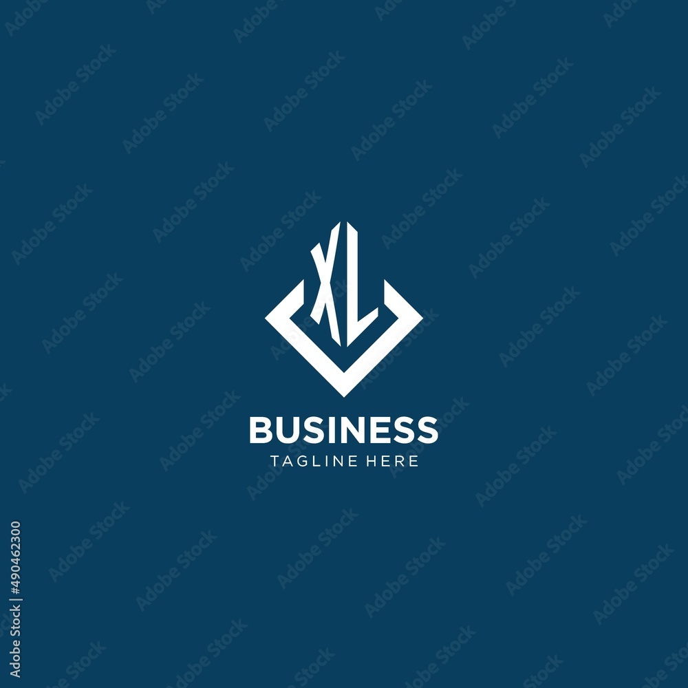 Initial XL logo square rhombus with lines, modern and elegant logo ...