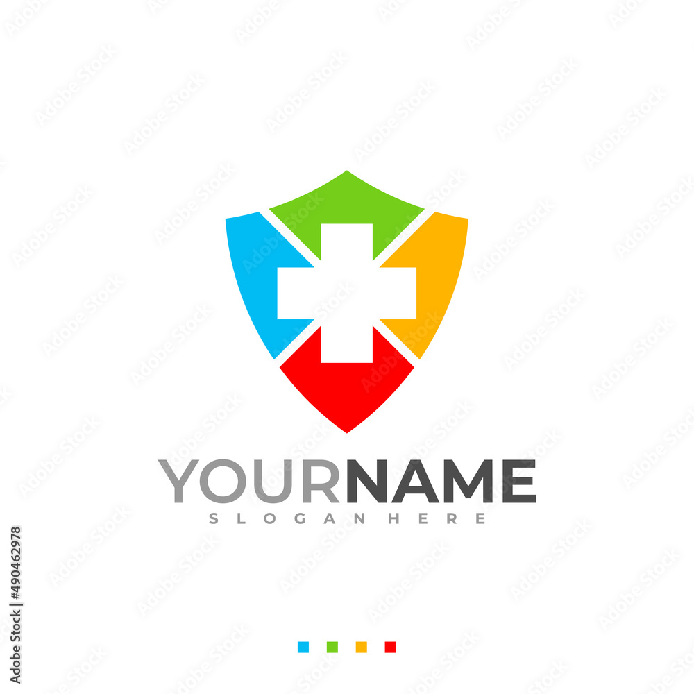 Health Safety Logo Concept. Health Care Medical Shield Vector Logo ...