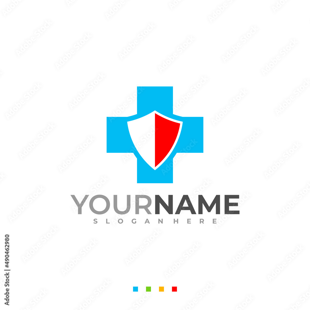 Health Safety Logo Concept. Health Care Medical Shield Vector Logo ...