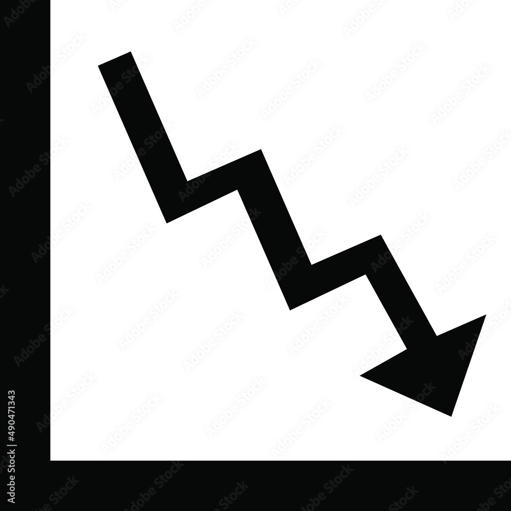 downtrend vector illustration, downtrend icon vector, simple downtrend ...