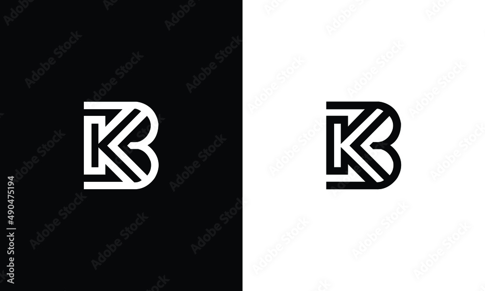Initial KB modern monogram and elegant logo design, Professional ...