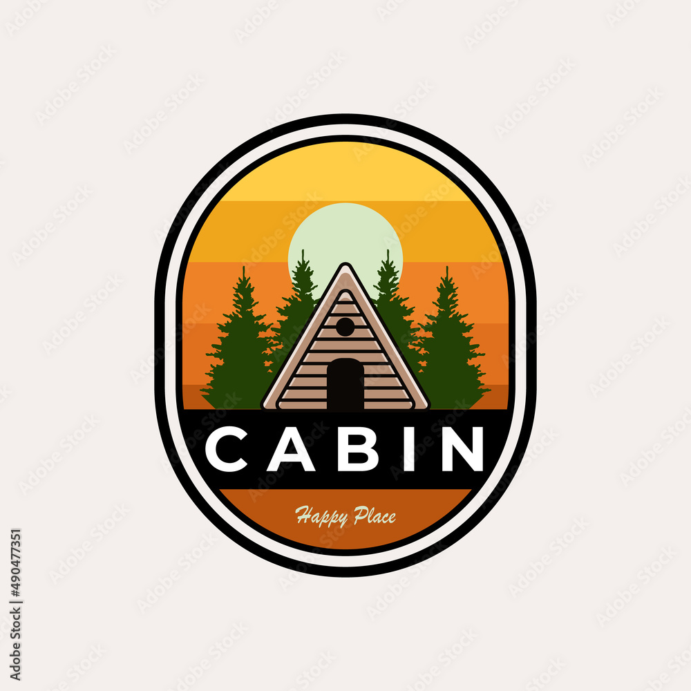 Vintage modern cabin emblem logo vector illustration Stock Vector ...