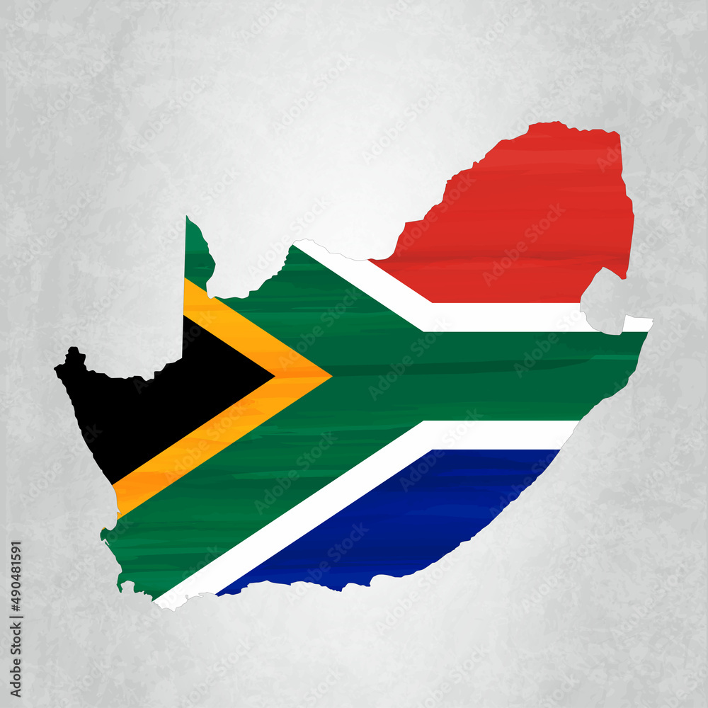 South Africa map with flag Stock Vector | Adobe Stock