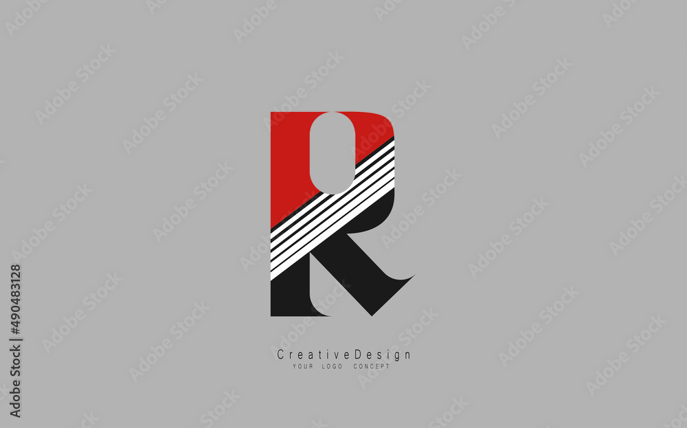 R logo concepts vector design template, icon, emblem with white ...