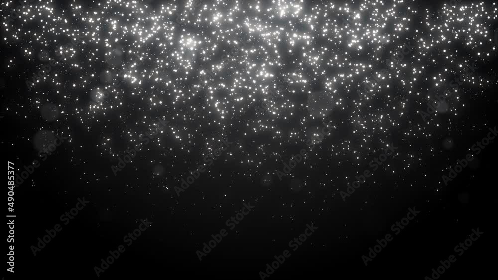 Abstract glowing silver dust particles endless animation. Glitter ...