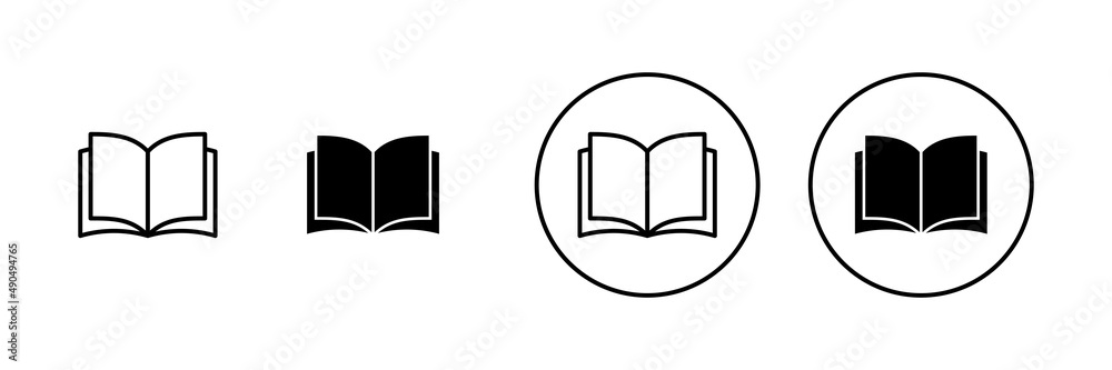 Book icons set. open book sign and symbol. ebook icon Stock Vector ...