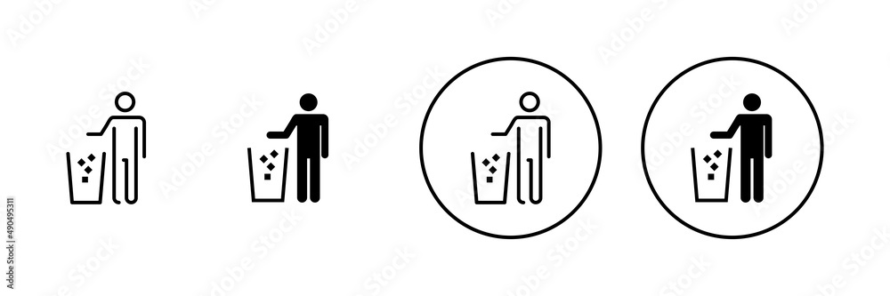 Trash icons set. trash can icon. delete sign and symbol. Stock Vector ...