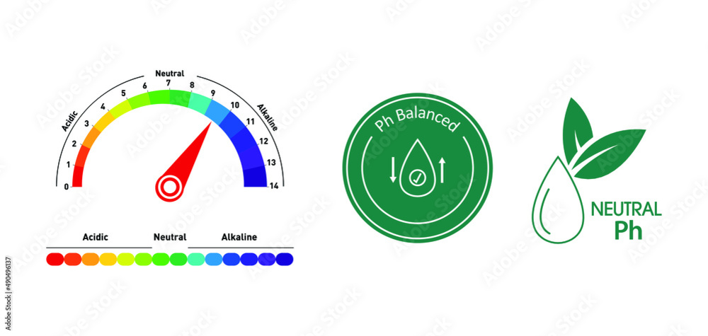 pH meter and pH balanced icon and vector illustration Stock Vector ...