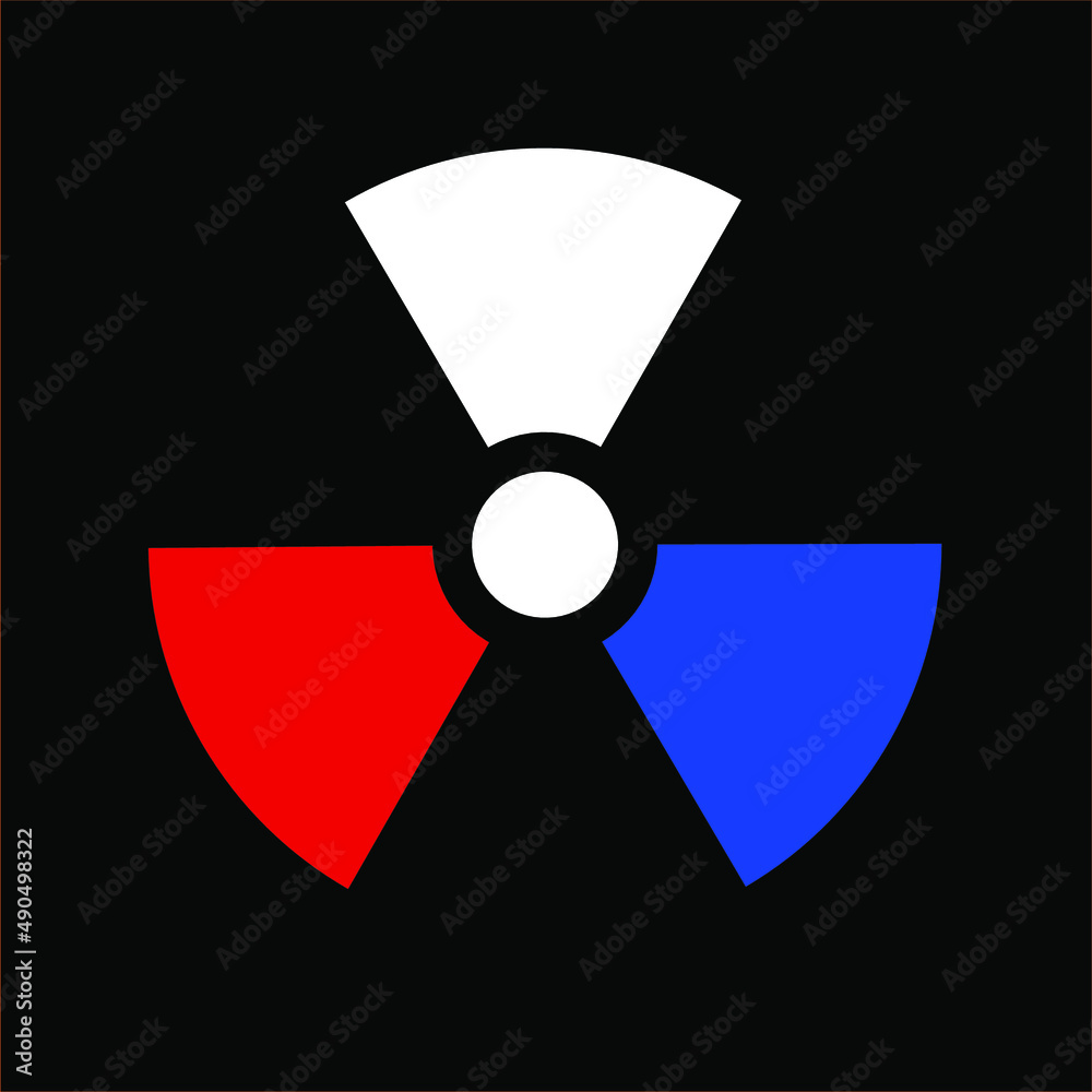Vector concept illustration of nuclear war with nuclear symbol and ...