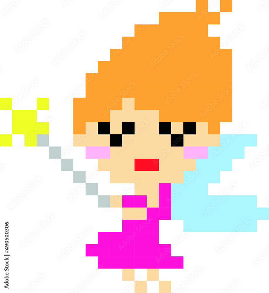 Vetor do Stock: Cute Fairy Pixel art Vector illustration. Cute Fairy ...