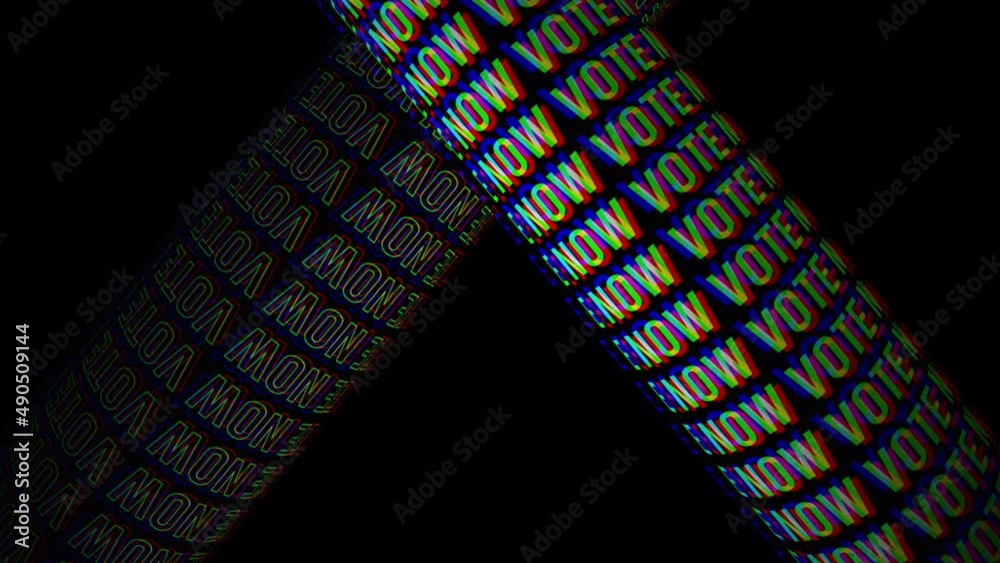 Motion typography of vote now tube rotate for election pattern texture ...