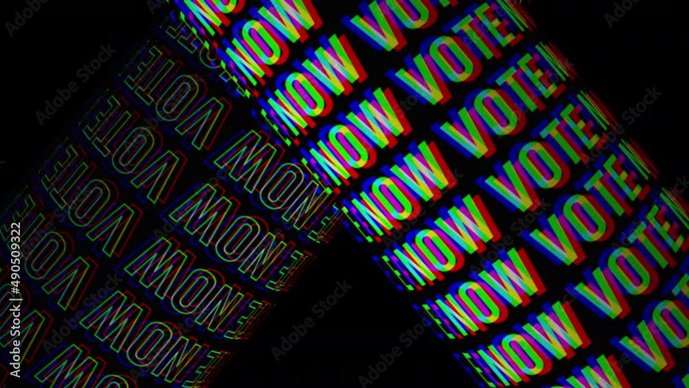 Motion typography of vote now tube rotate for election pattern texture ...